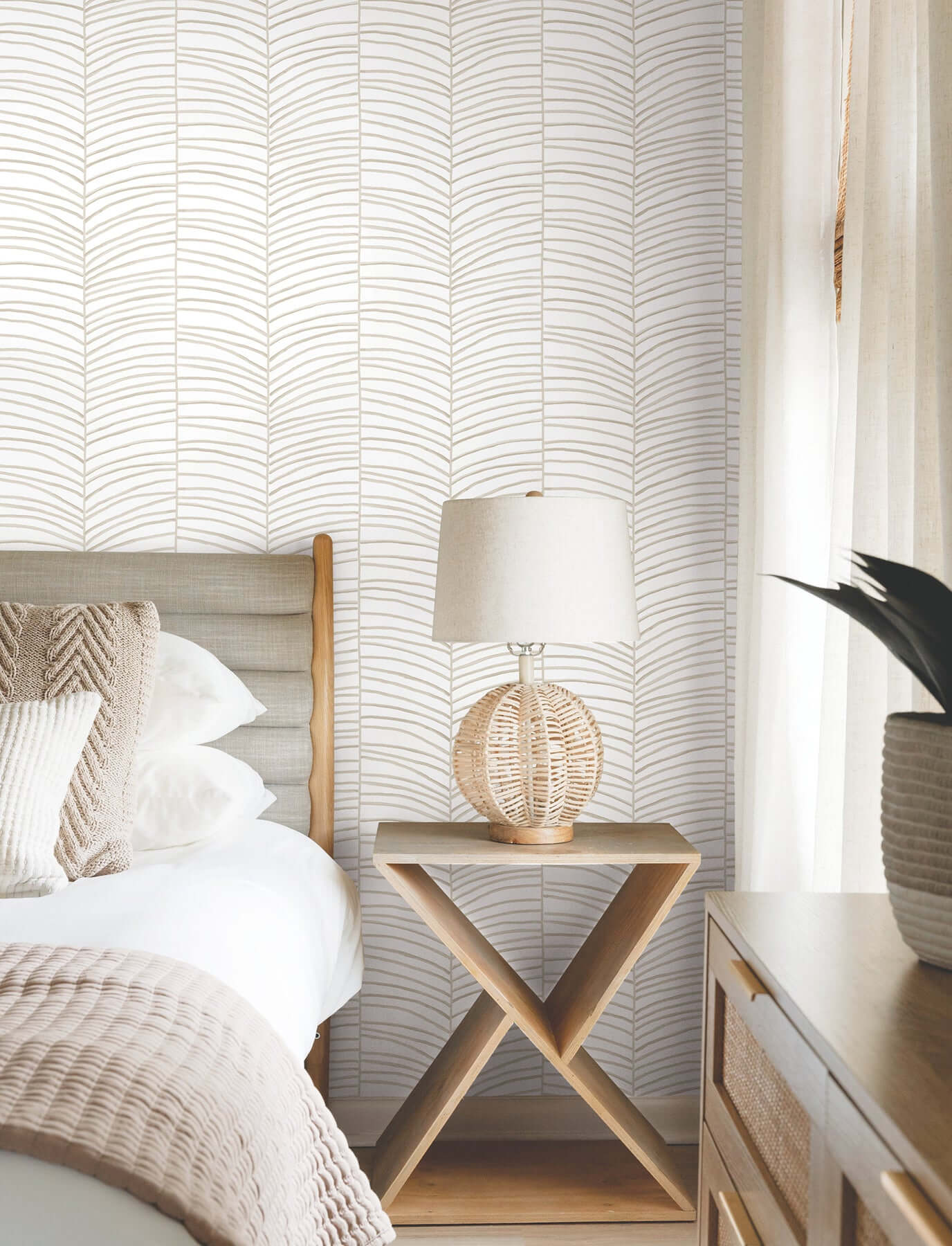 York Wallcoverings. Dune Cascade Palm Chevron | York Wallcoverings