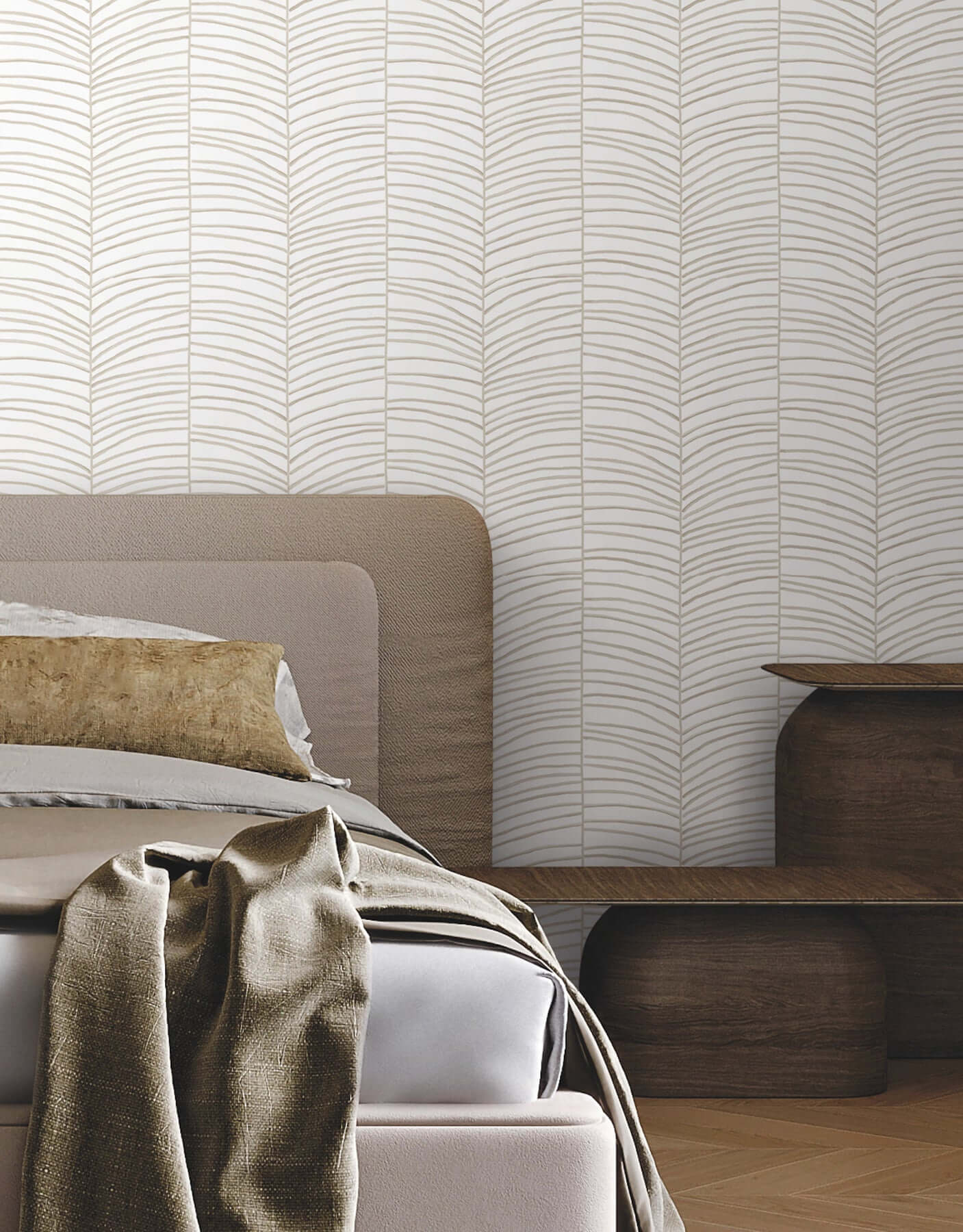 York Wallcoverings. Dune Cascade Palm Chevron | York Wallcoverings