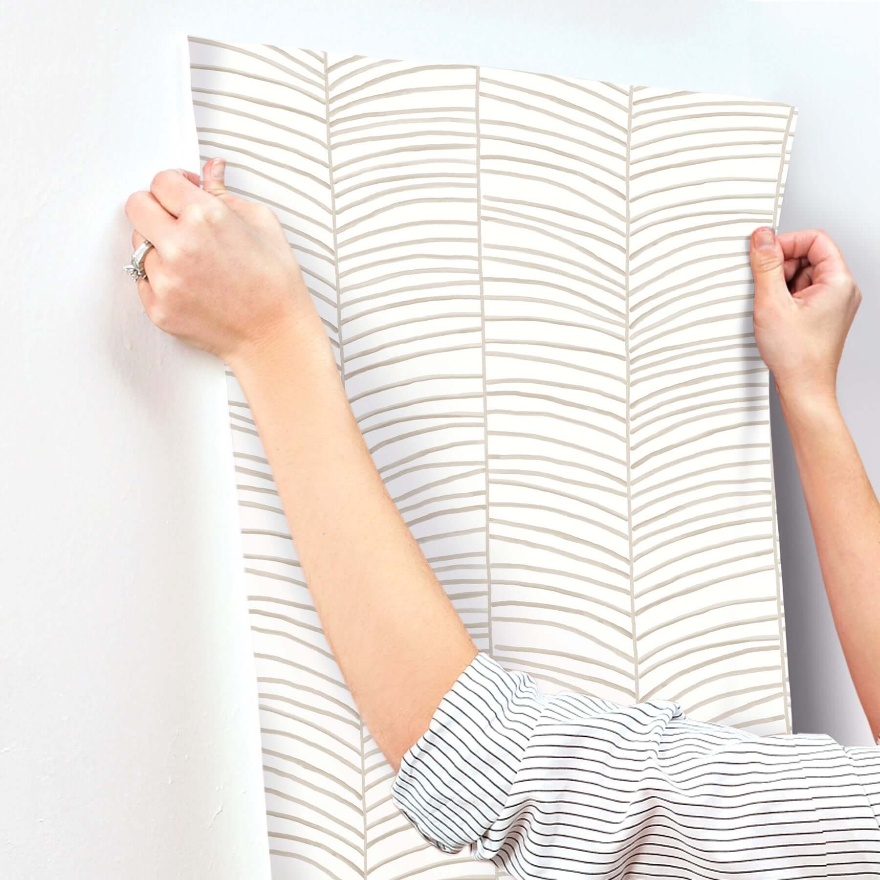 York Wallcoverings. Dune Cascade Palm Chevron | York Wallcoverings