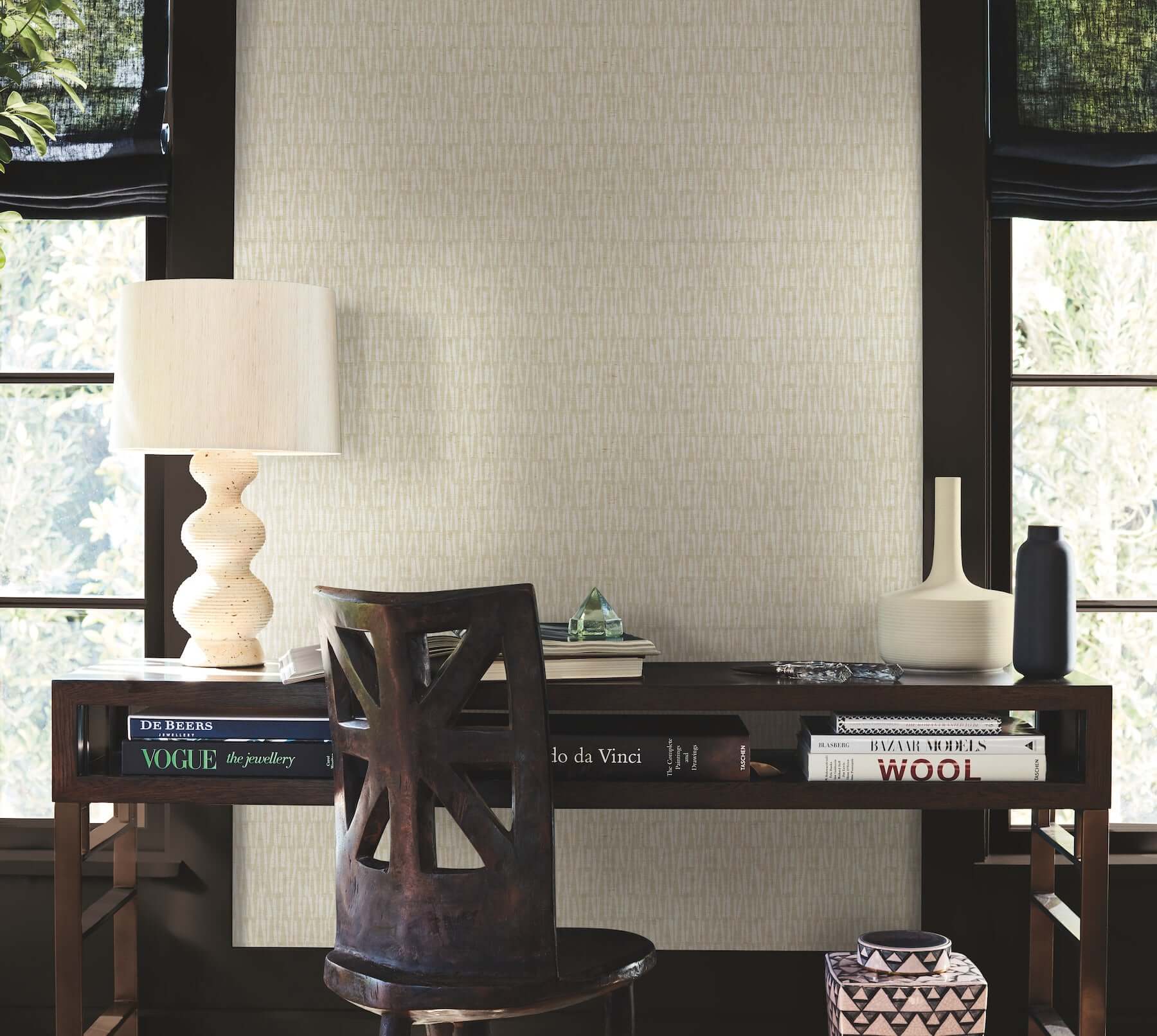 York Wallcoverings. Taupe Thatched | Antonina Vella
