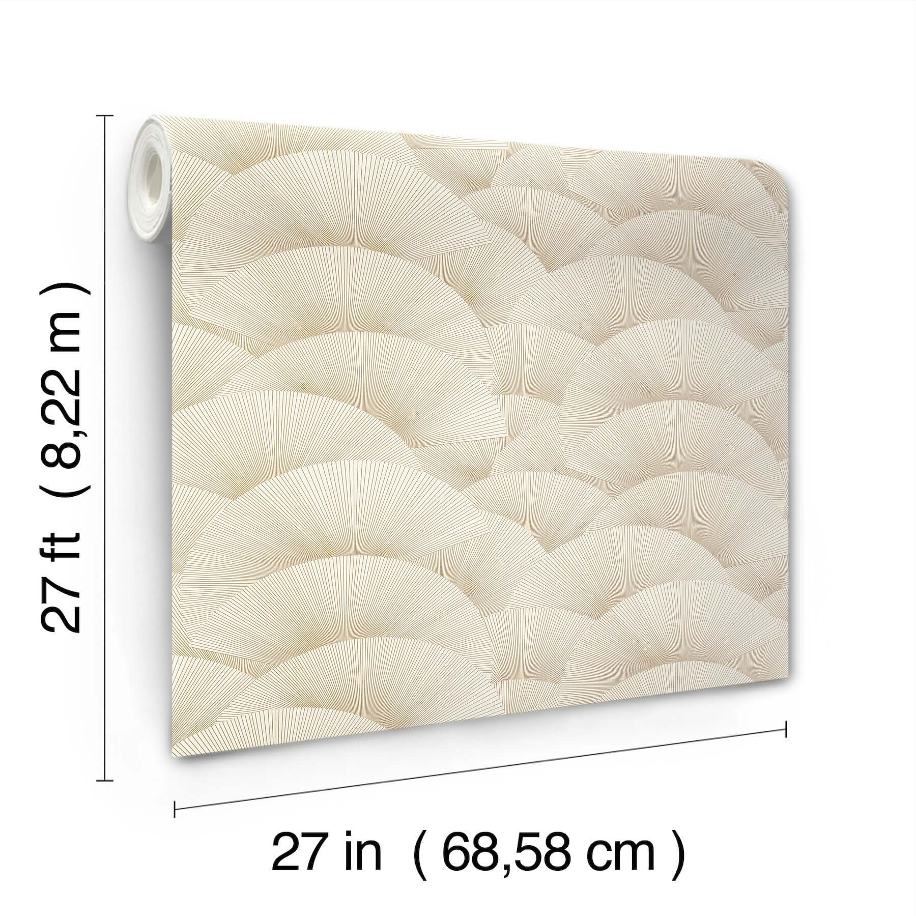 York Wallcoverings. Cream & Gold Morning Shell Wallpaper | Ronald Redding