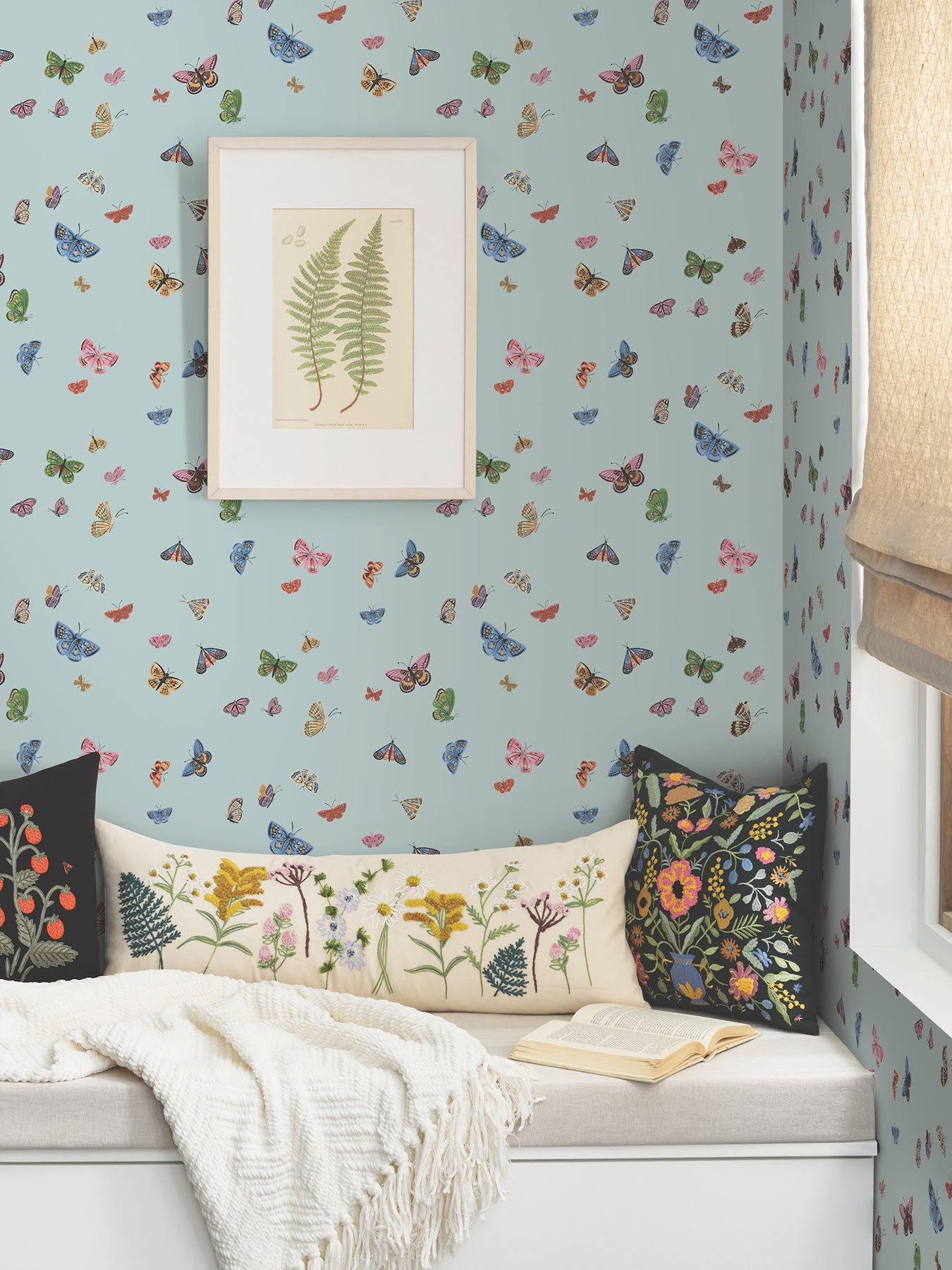 York Wallcoverings: Wallpaper Designed to Inspire. Light Blue Butterfly ...