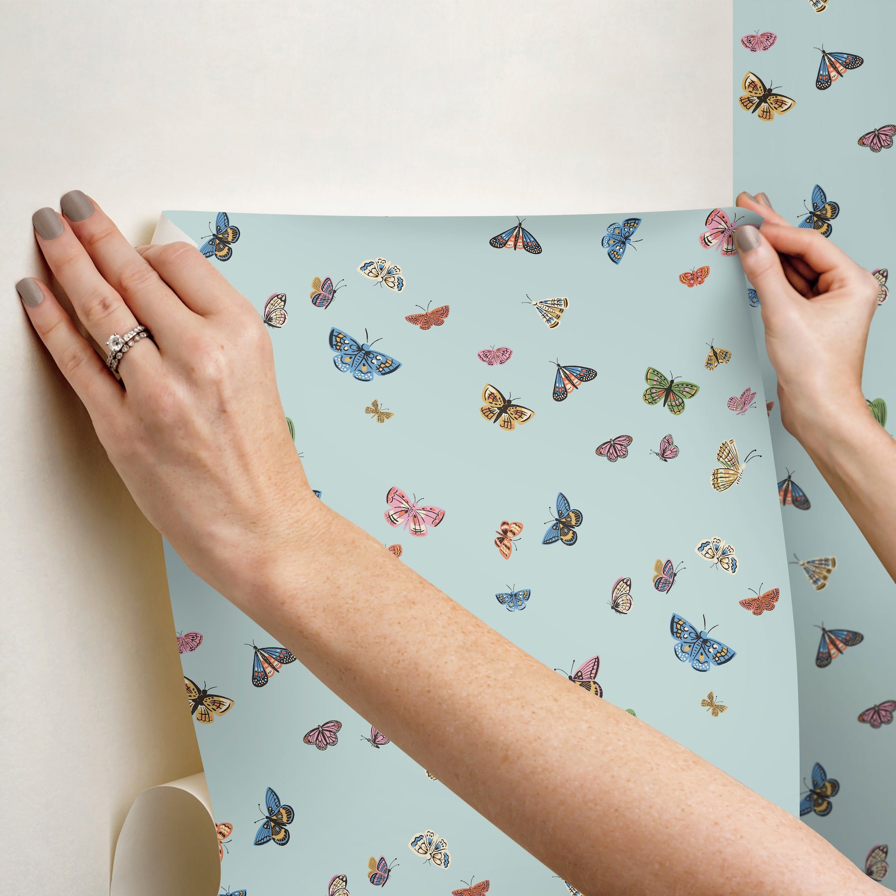 York Wallcoverings: Wallpaper Designed to Inspire. Light Blue Butterfly ...