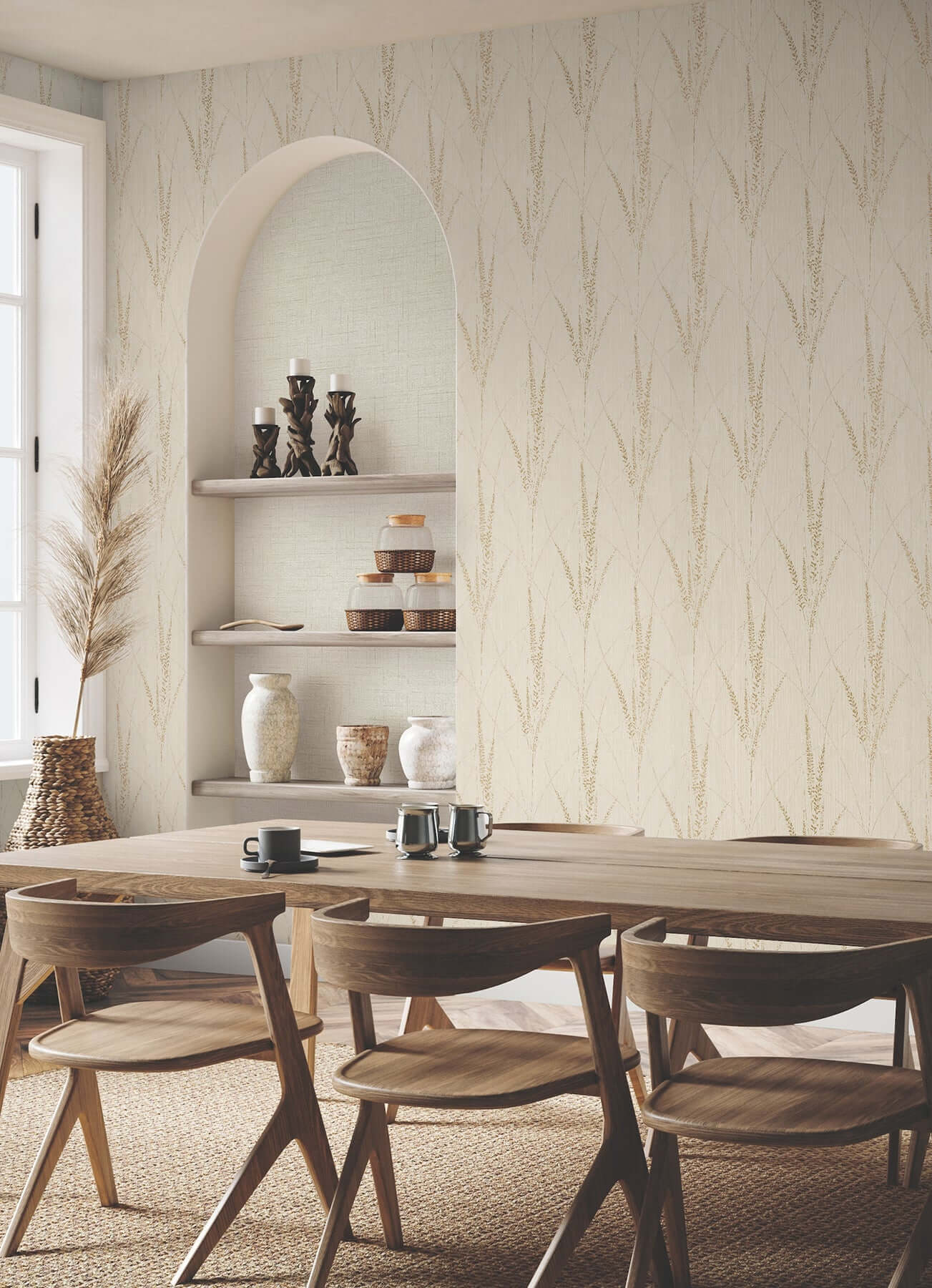 York Wallcoverings. Pale Straw Graceful Willow Wallpaper | York ...
