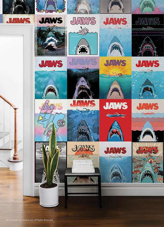 RMM1306 - JAWS 50th Anniversary Posters Peel and Stick Mural - by Roommates