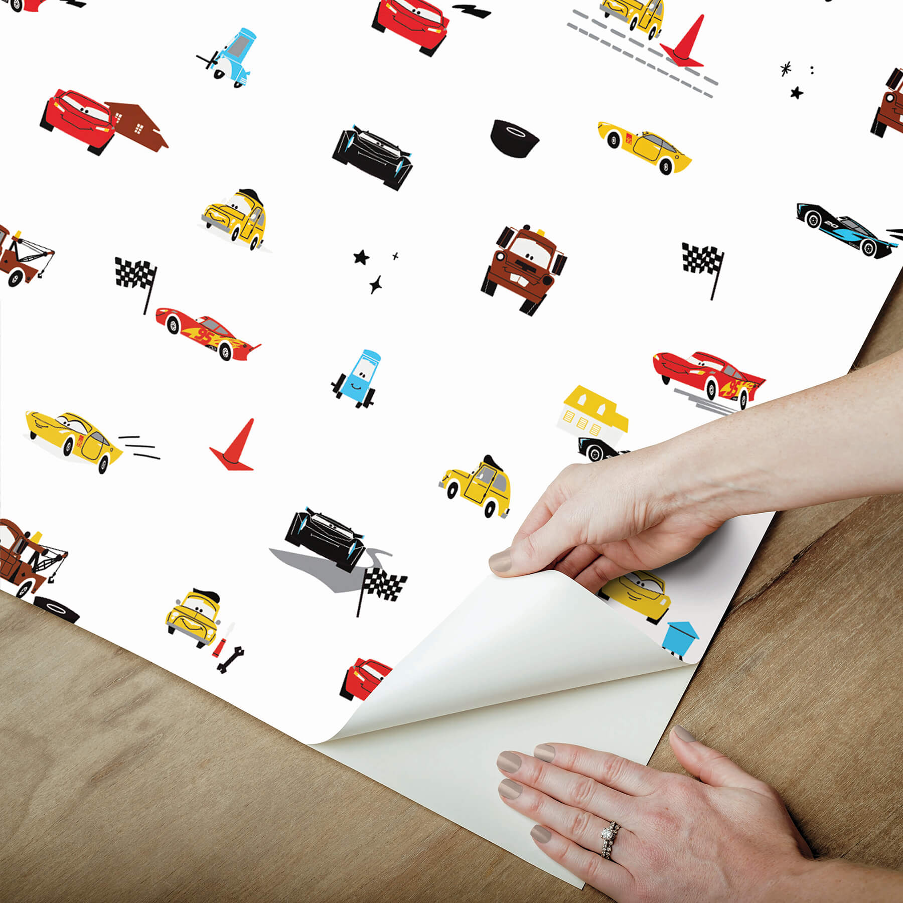 RMK12816PL - Disney and Pixar Cars Racing Red Peel and Stick Wallpaper ...