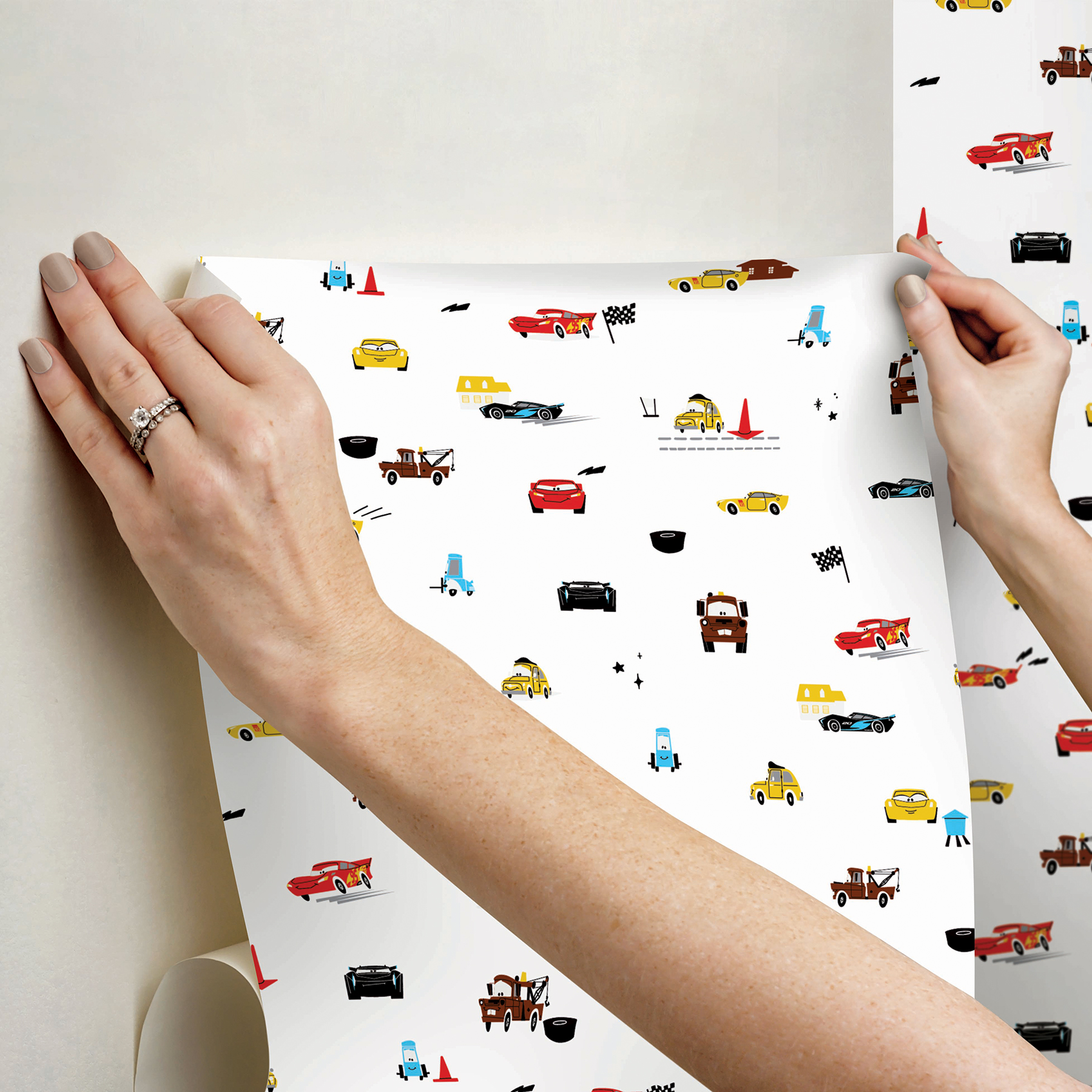 RMK12816PL - Disney and Pixar Cars Racing Red Peel and Stick Wallpaper ...