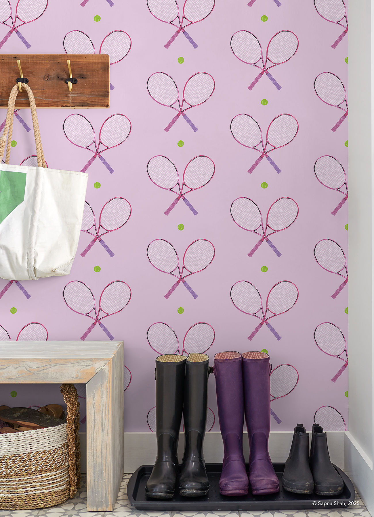 RMWS1284 - 40 Love Pink Peel and Stick Wallpaper - by RoomMates
