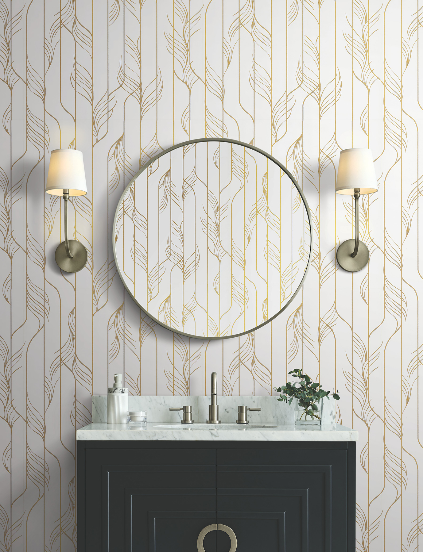 York Wallcoverings: Wallpaper Designed to Inspire. White & Gold ...