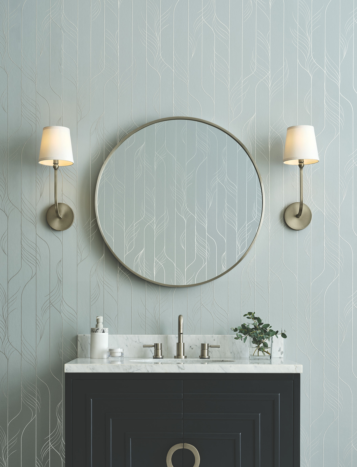 York Wallcoverings: Wallpaper Designed to Inspire. Blue & Silver ...