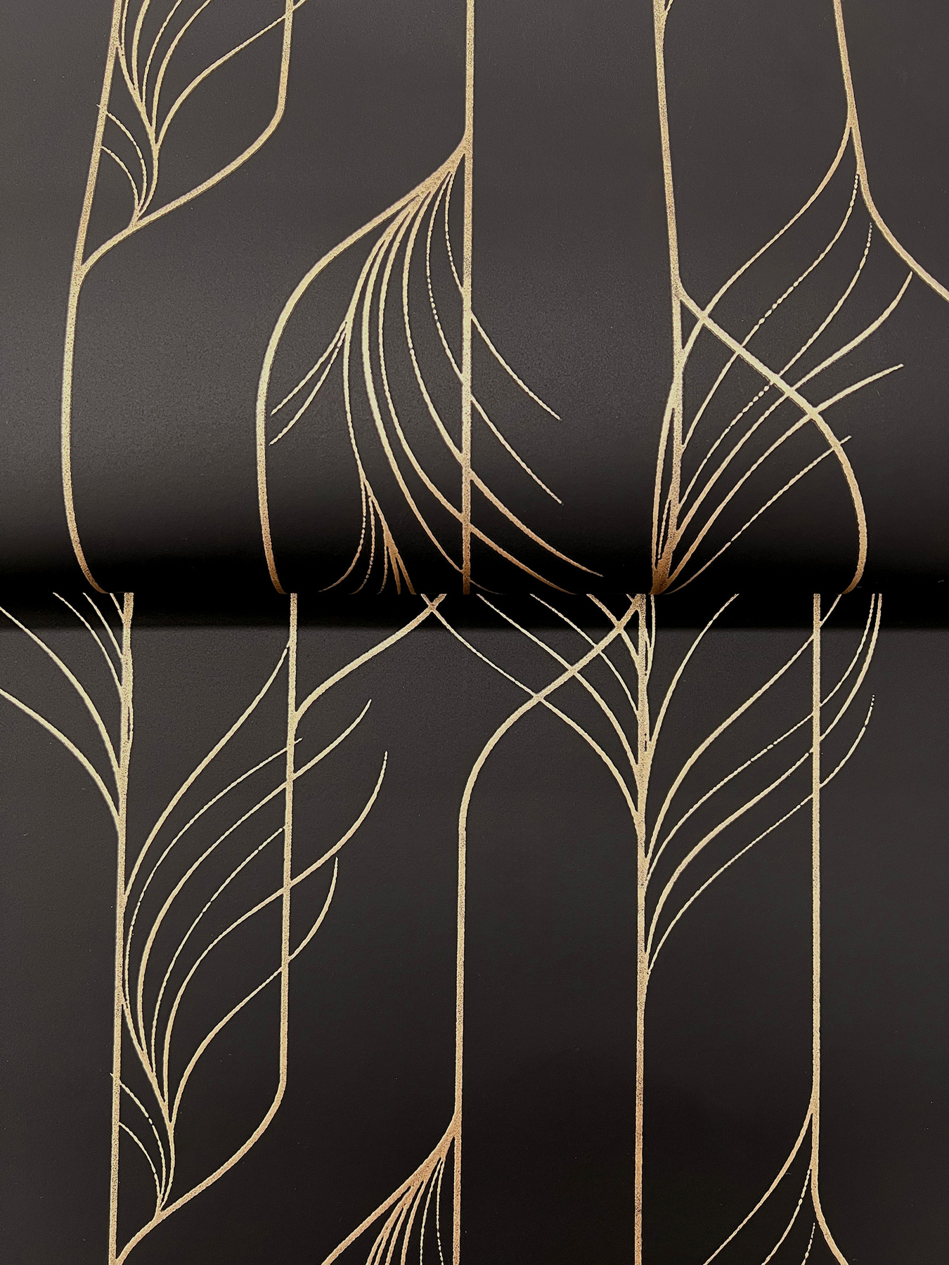 York Wallcoverings. Black & Gold Elemental Thread Wallpaper | Candice Olson