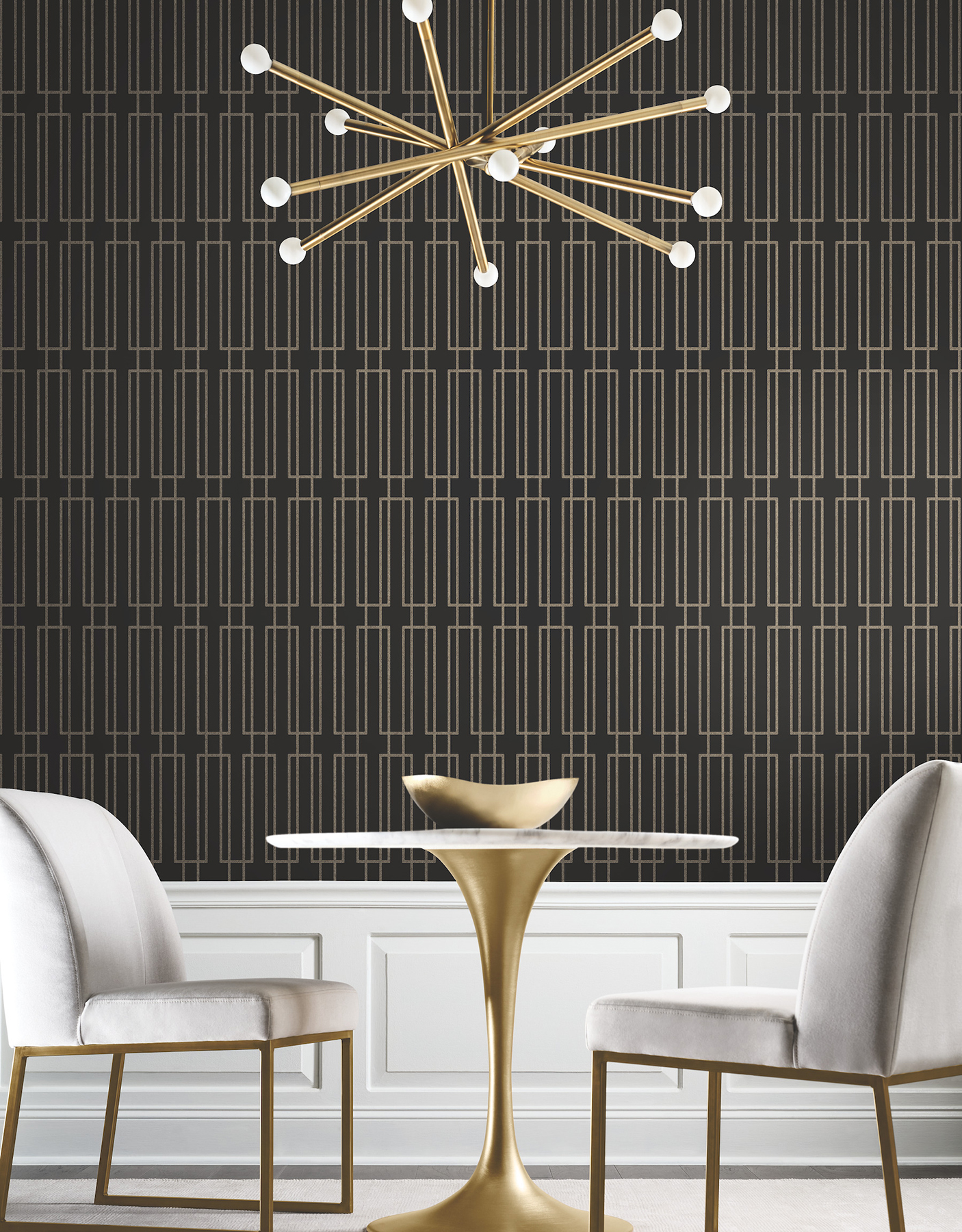 York Wallcoverings. Black Terrace Wallpaper | Candice Olson