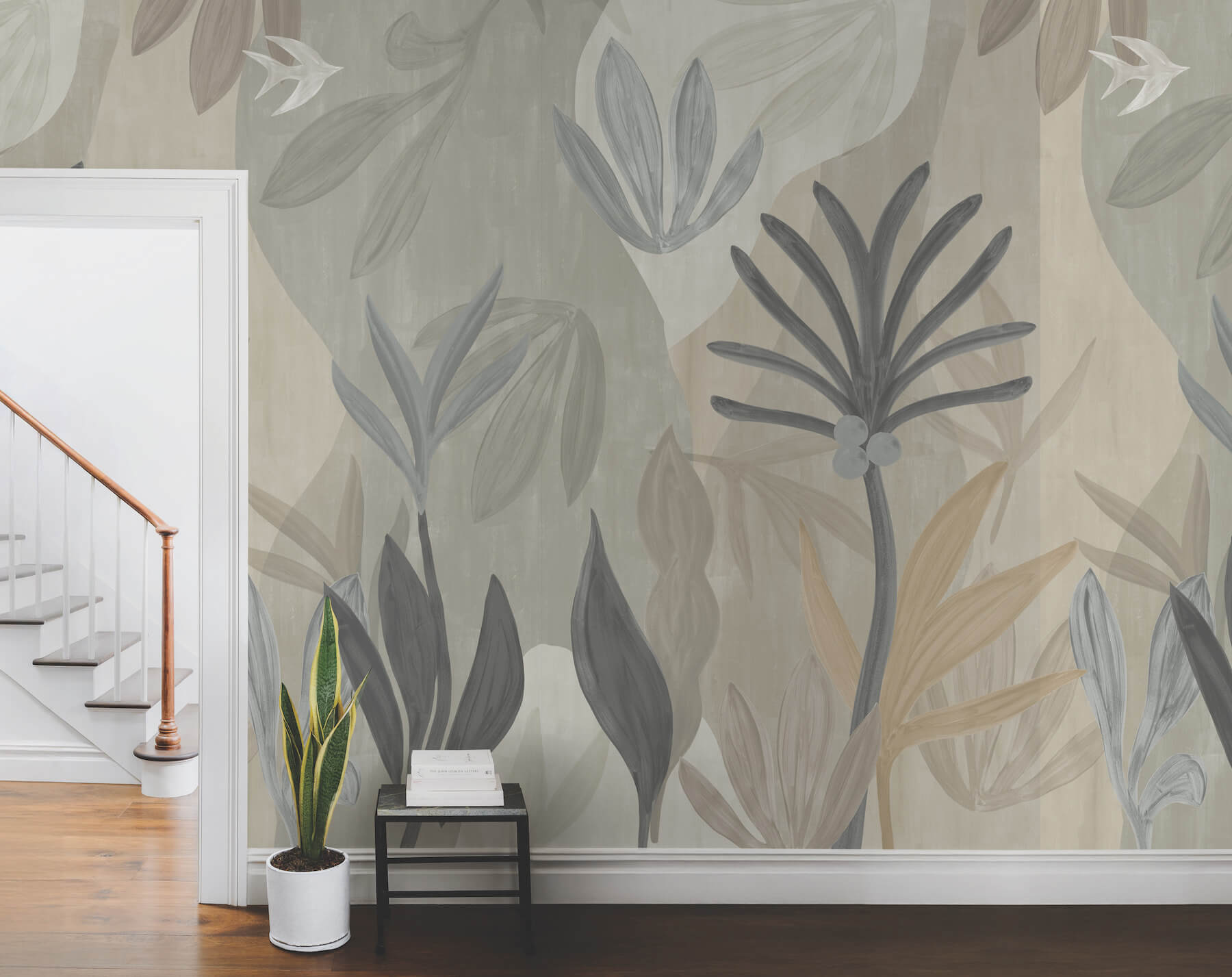 York Wallcoverings. Chambord Gardens Wall Mural Graphite & Carbon | York