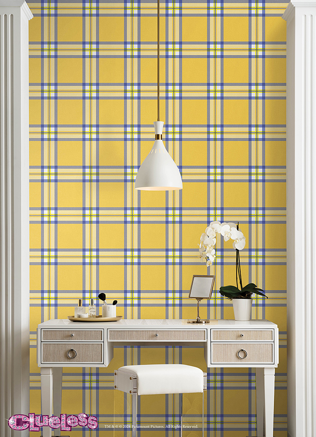 RMWS1323 - Clueless Cher Yellow Peel and Stick Wallpaper - by Roommates