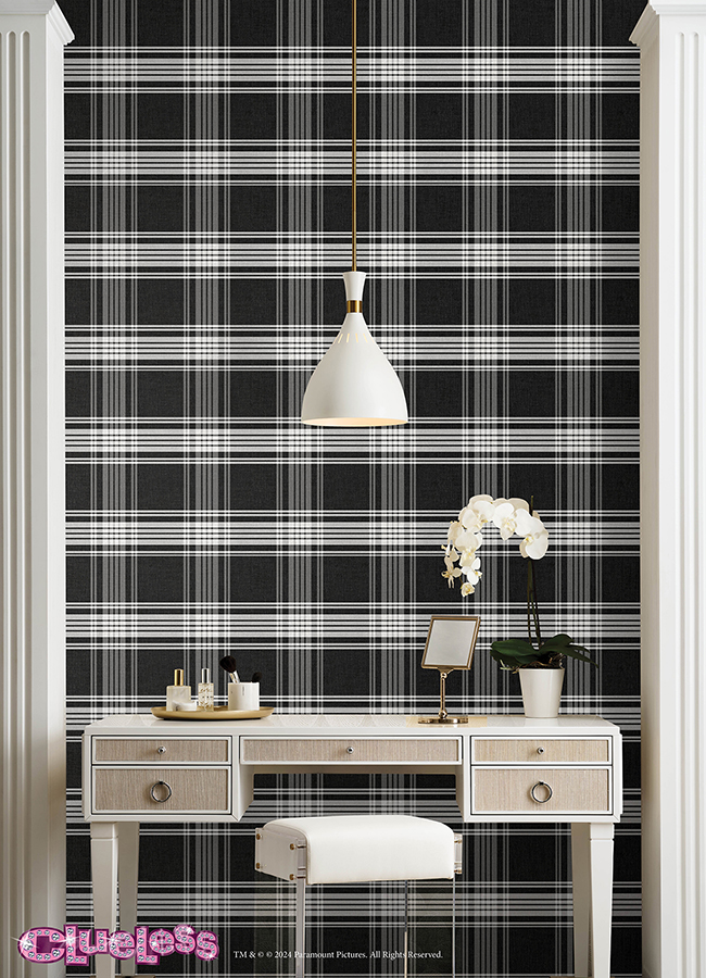 RMWS1324 - Clueless Dionne Black Peel and Stick Wallpaper - by Roommates