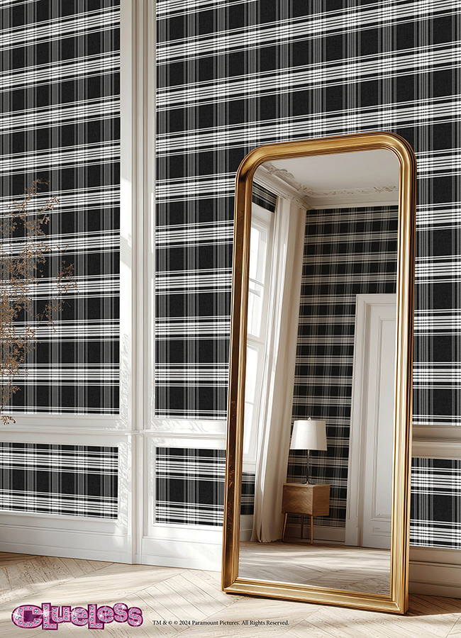 RMWS1324 - Clueless Dionne Black Peel and Stick Wallpaper - by Roommates