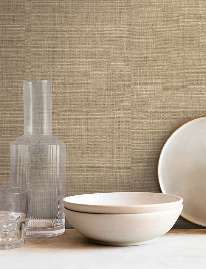 York Wallcoverings. SI25876 - Lotus Silk Hazelnut Wallpaper - by York ...