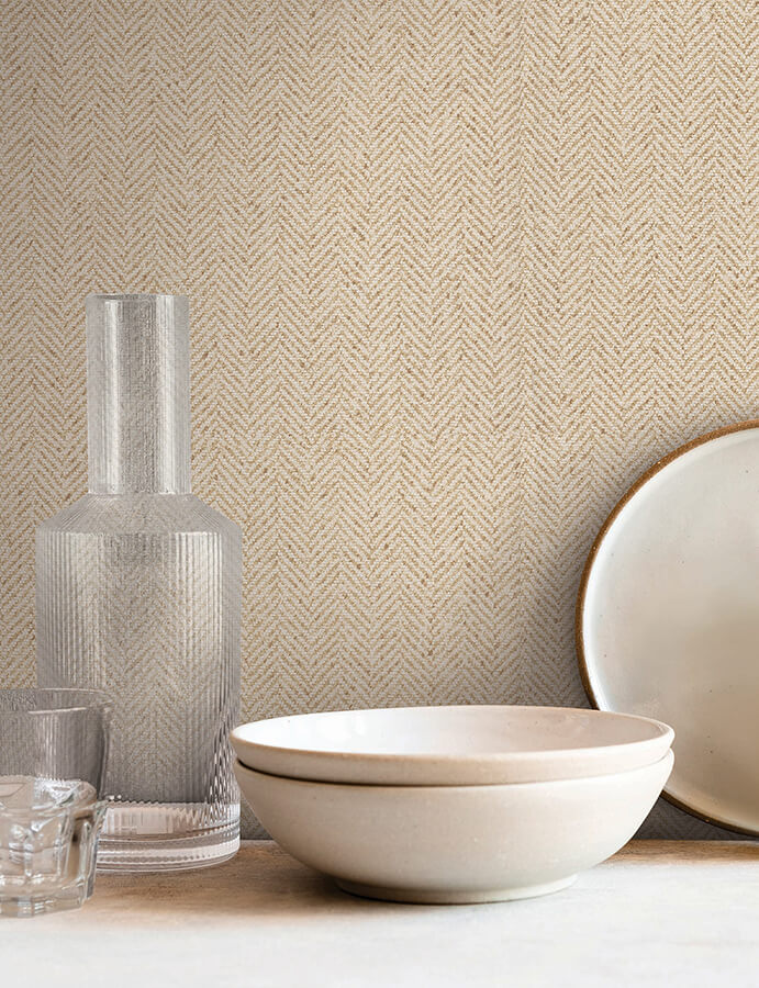 York Wallcoverings. SI26132 - Tailored Chevron Wheat Wallpaper - by ...