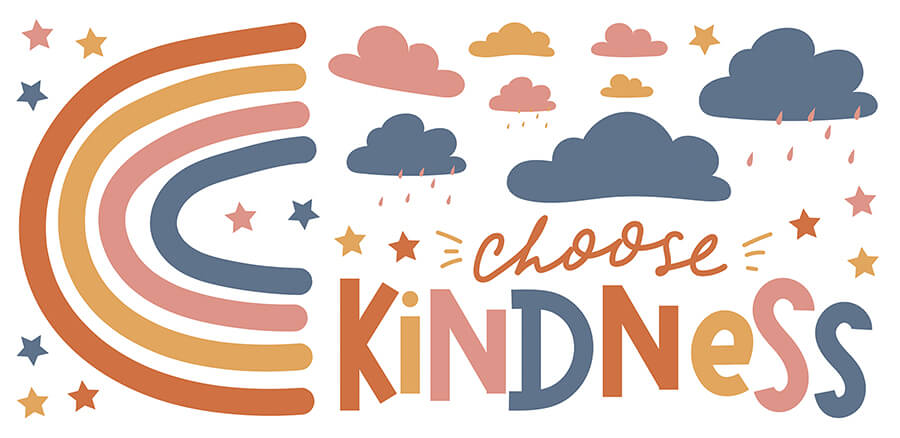 RMK5576GM - Choose Kindness Rainbow Multicolor Wall Quote Decals - by ...