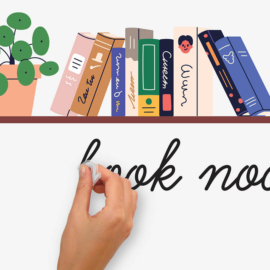 RMK5580GM - Book Nook Shelf Multicolor Wall Decals - by Roommates