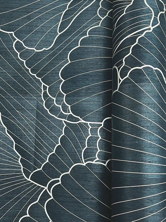 York Wallcoverings. YGL7000 - Shell Wood Veneer Navy Metallic Wallpaper ...