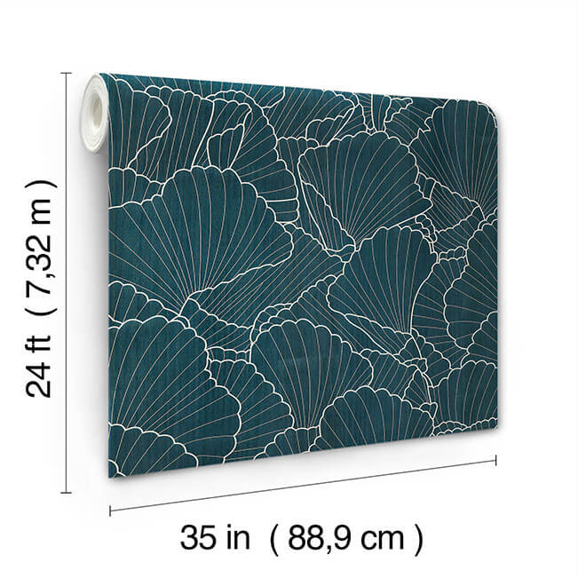 York Wallcoverings. YGL7000 - Shell Wood Veneer Navy Metallic Wallpaper ...