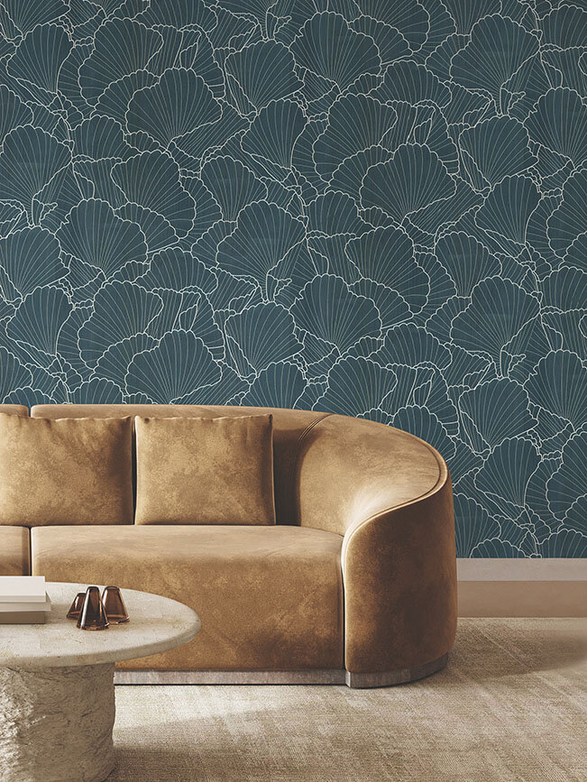 York Wallcoverings. YGL7000 - Shell Wood Veneer Navy Metallic Wallpaper ...