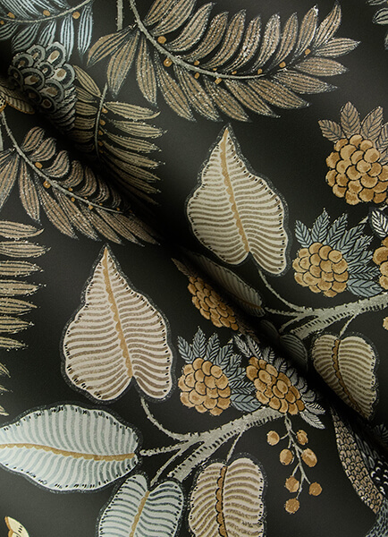 4173-27646 - Geneva Black Peacock Paradise Wallpaper - by A-Street Prints