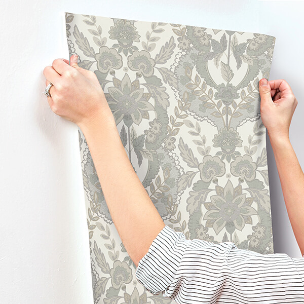York Wallcoverings. 4173-27655 - Collins Light Blue Damask Wallpaper ...