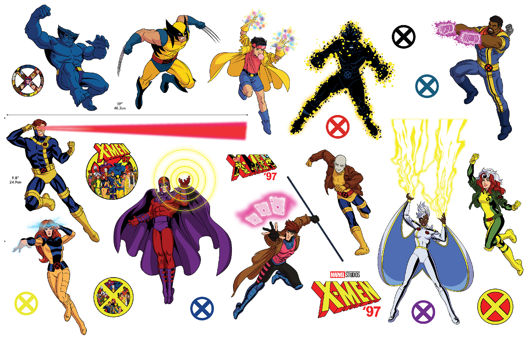 RMDM5574 - X-MEN '97 Characters Black Wall Decals - by Roommates