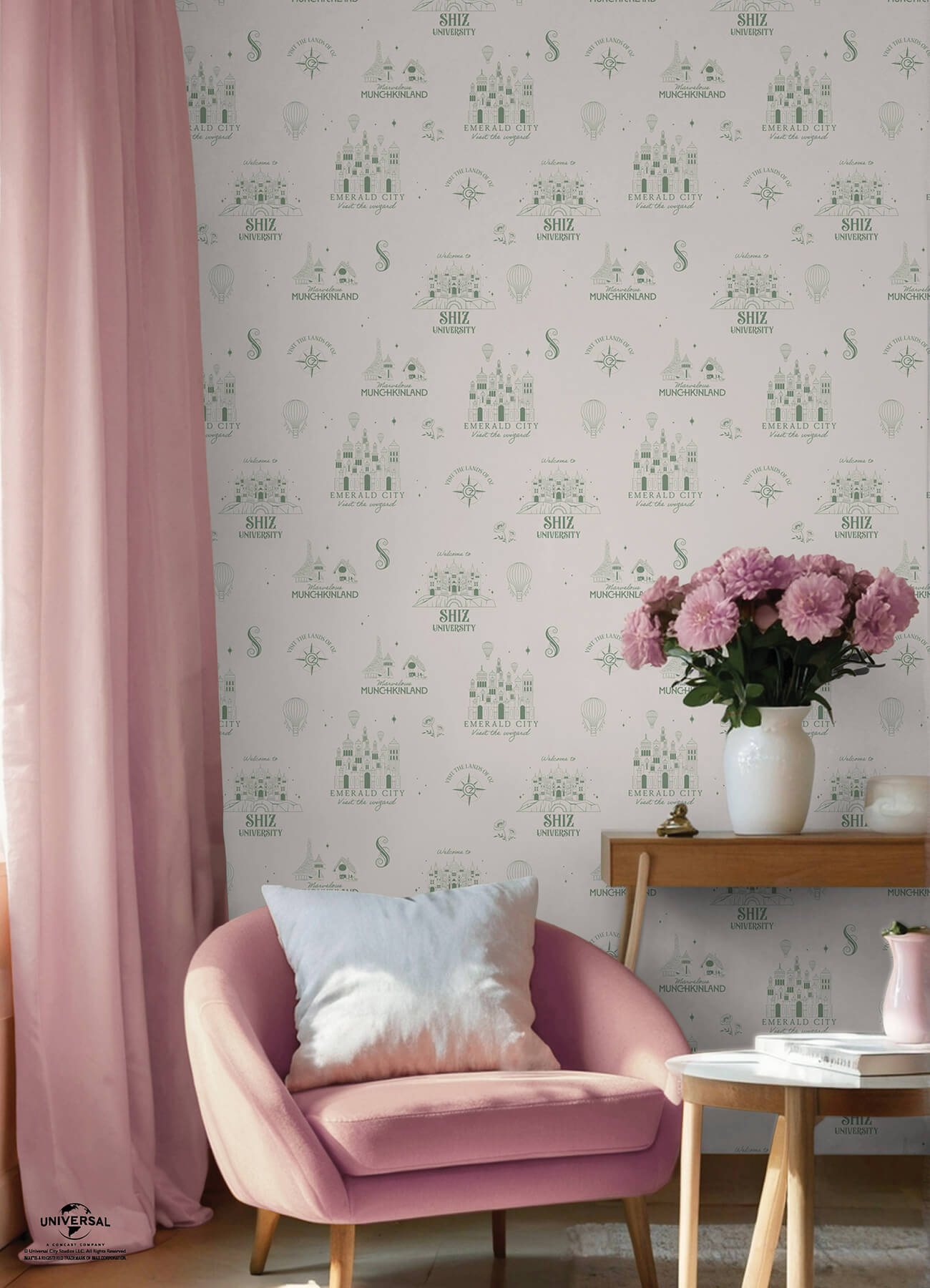 RMWS1308 - Wicked Land of Oz Green Peel and Stick Wallpaper - by Roommates