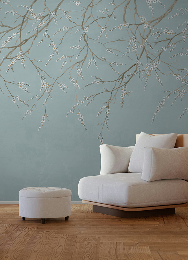 SLM6464 - Hanami Blue Peel and Stick Mural - by WallPops