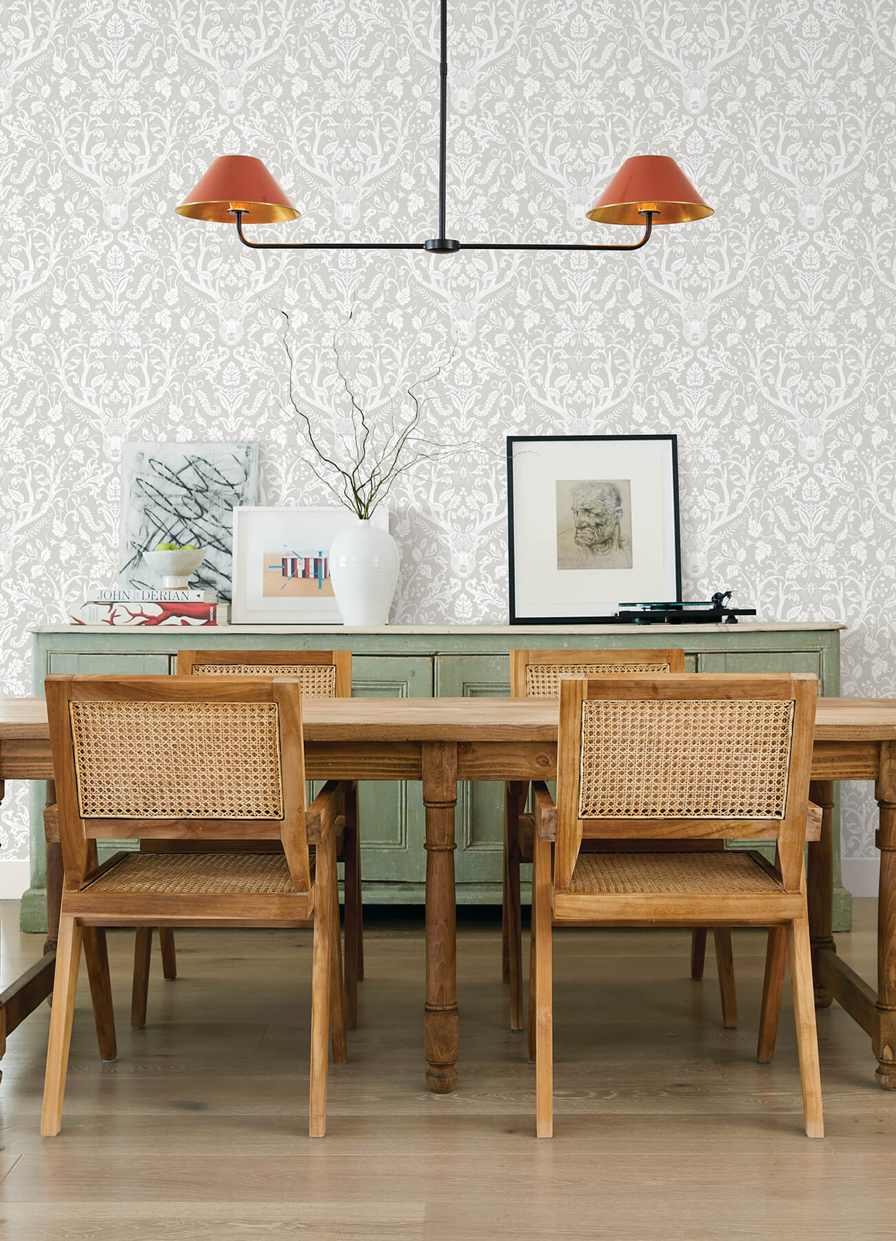 York Wallcoverings. 4169-12701 - Kiwassa Grey Antler Damask Wallpaper ...