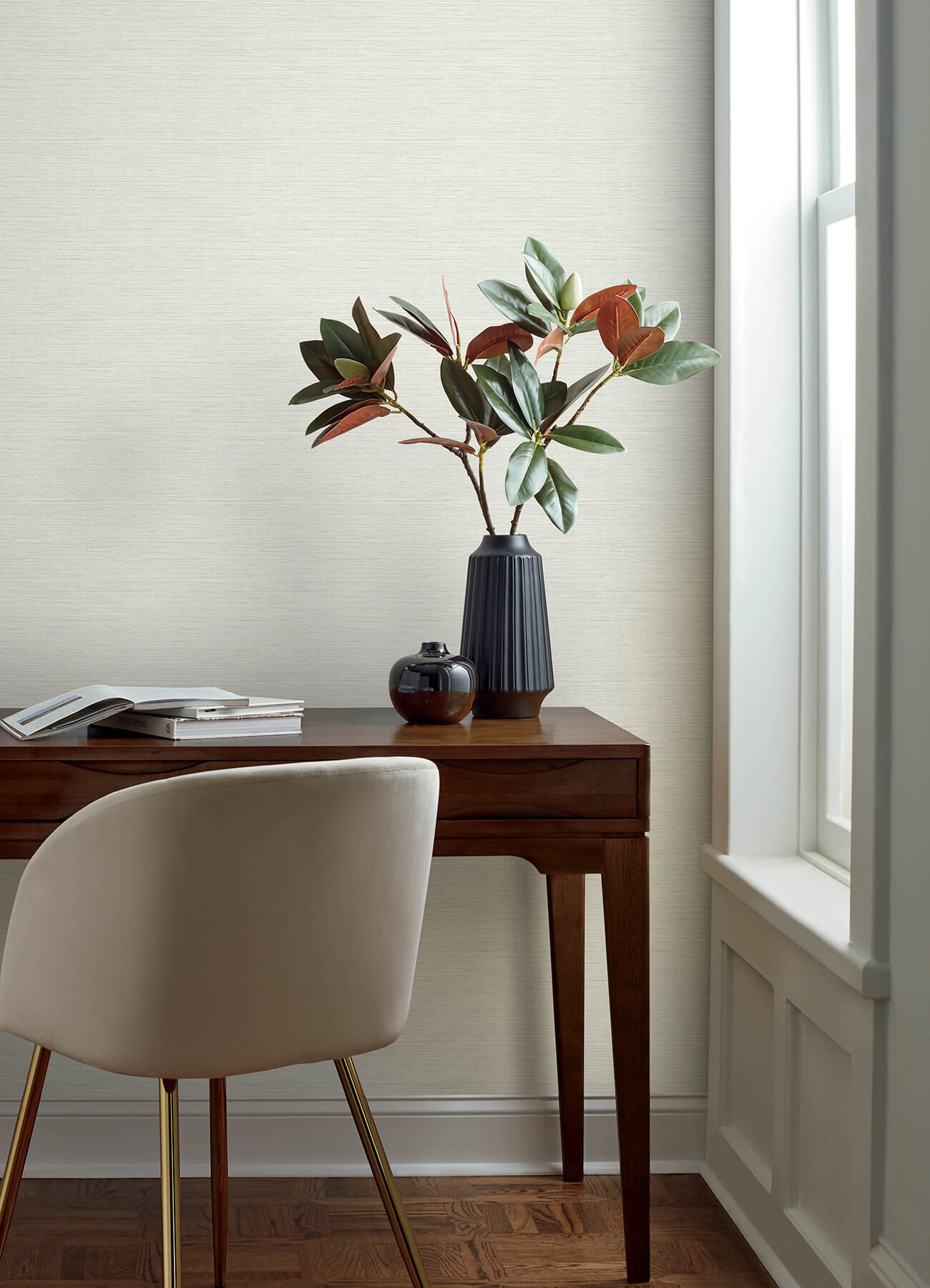 York Wallcoverings. 4169-24281 - Agave Light Grey Faux Grasscloth ...