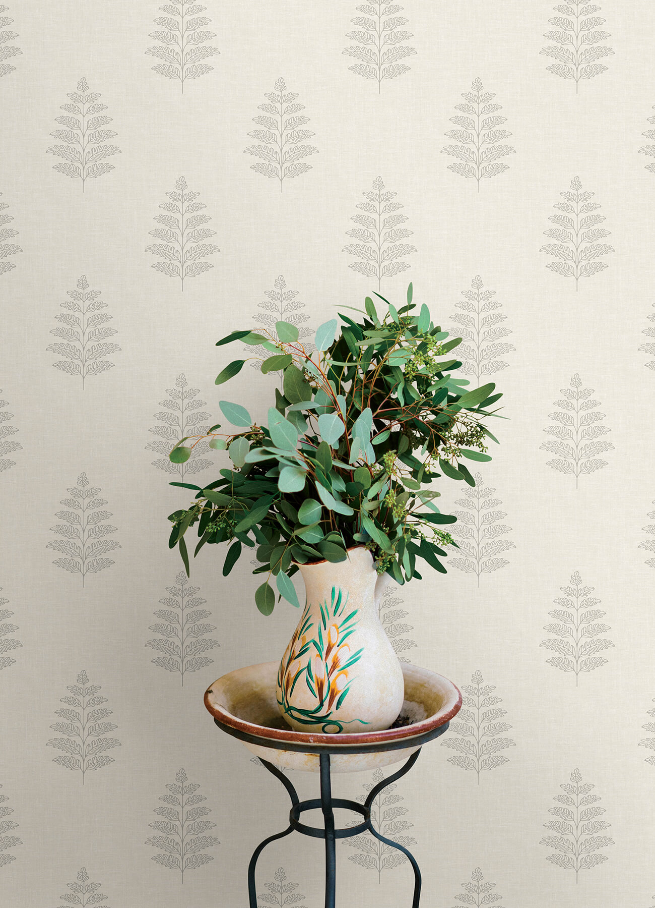 York Wallcoverings. 4169-83125 - Frond Cream Leaf Wallpaper - by Chesapeake
