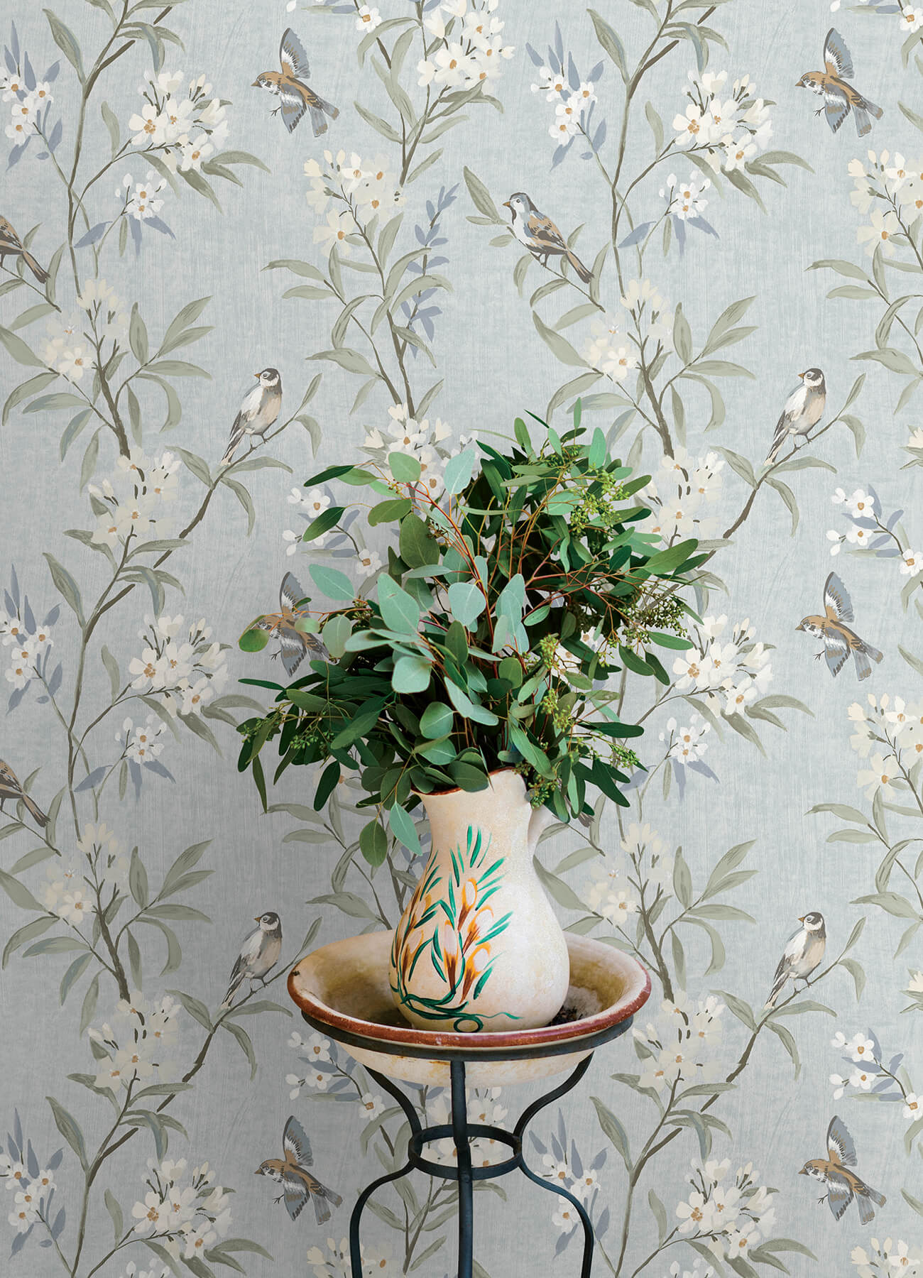 York Wallcoverings. 4169-83140 - Tea Olive Light Blue Finch Frolic ...