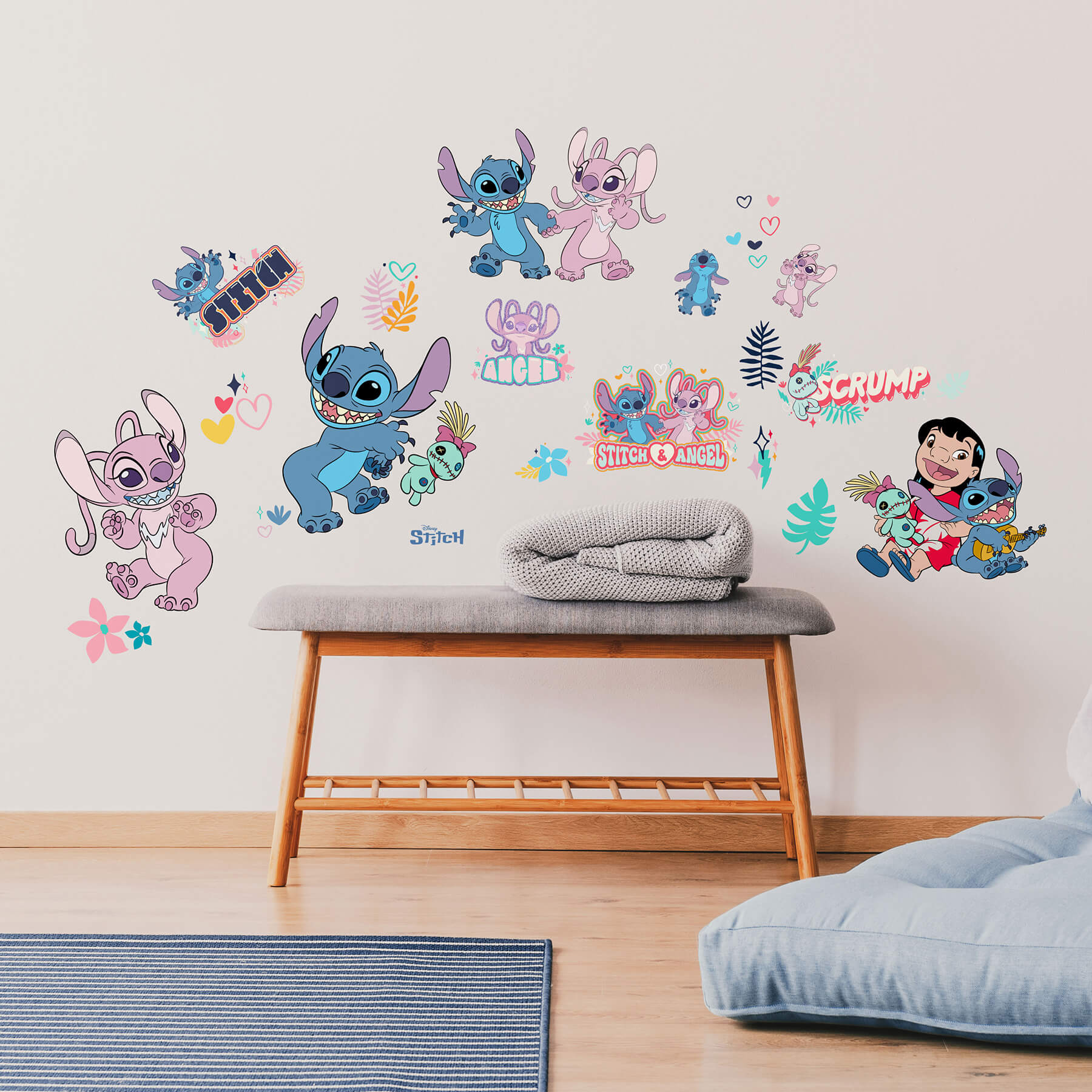 RMK5585SCS - Disney Stitch & Angel Pink Wall Decals - by Roommates