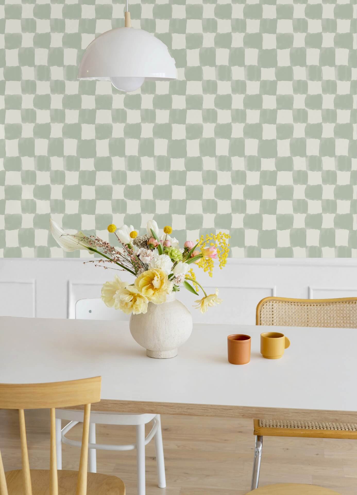 RMWS1316 - Tess Watercolor Checker Sage Green Peel and Stick Wallpaper ...