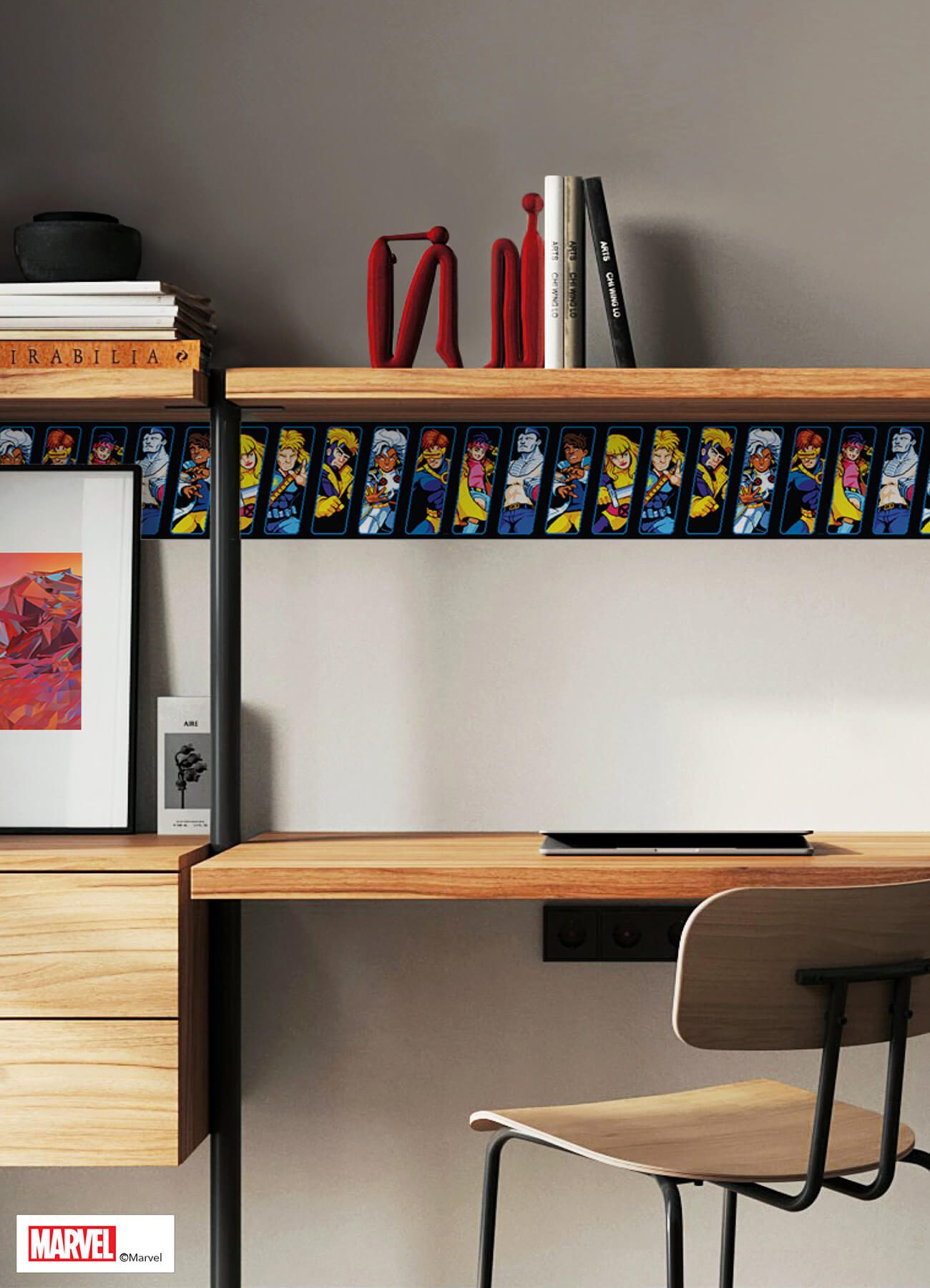 RMK1321BD - X-MEN ‘97 Pixel Art Black Peel and Stick Border - by Roommates