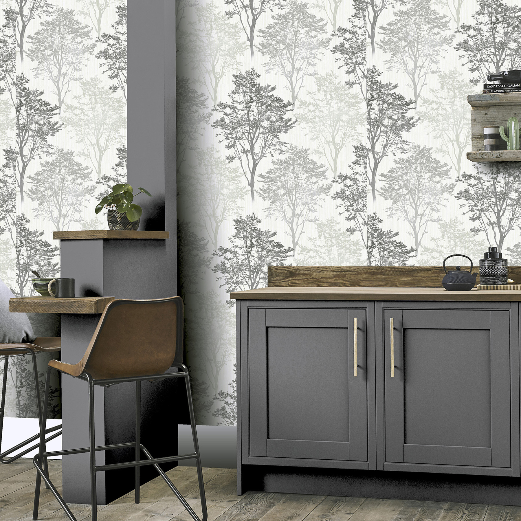 AH259502 - Edwin Grey Wildwood Wallpaper - by Arthouse