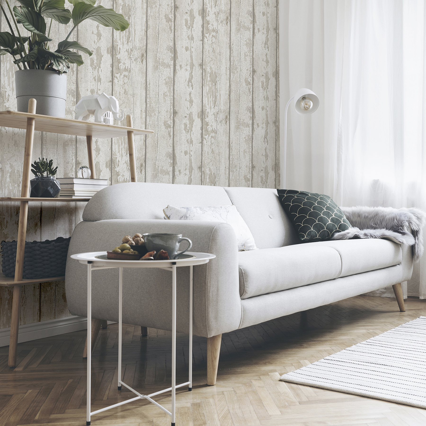 AH694700 - Ambrose Cream Wood Plank Wallpaper - by Arthouse