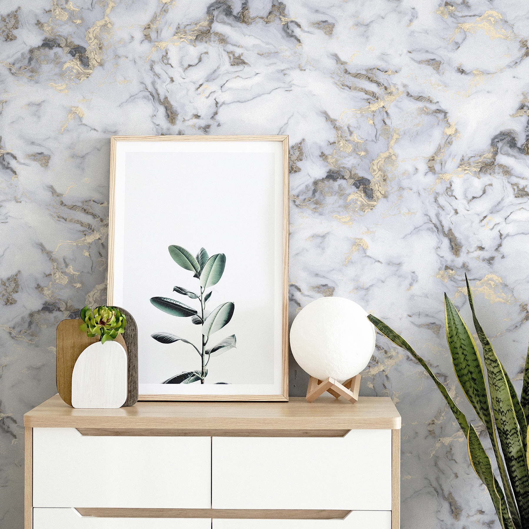 AH923001 - Merrick Grey Marble Wallpaper - by Arthouse