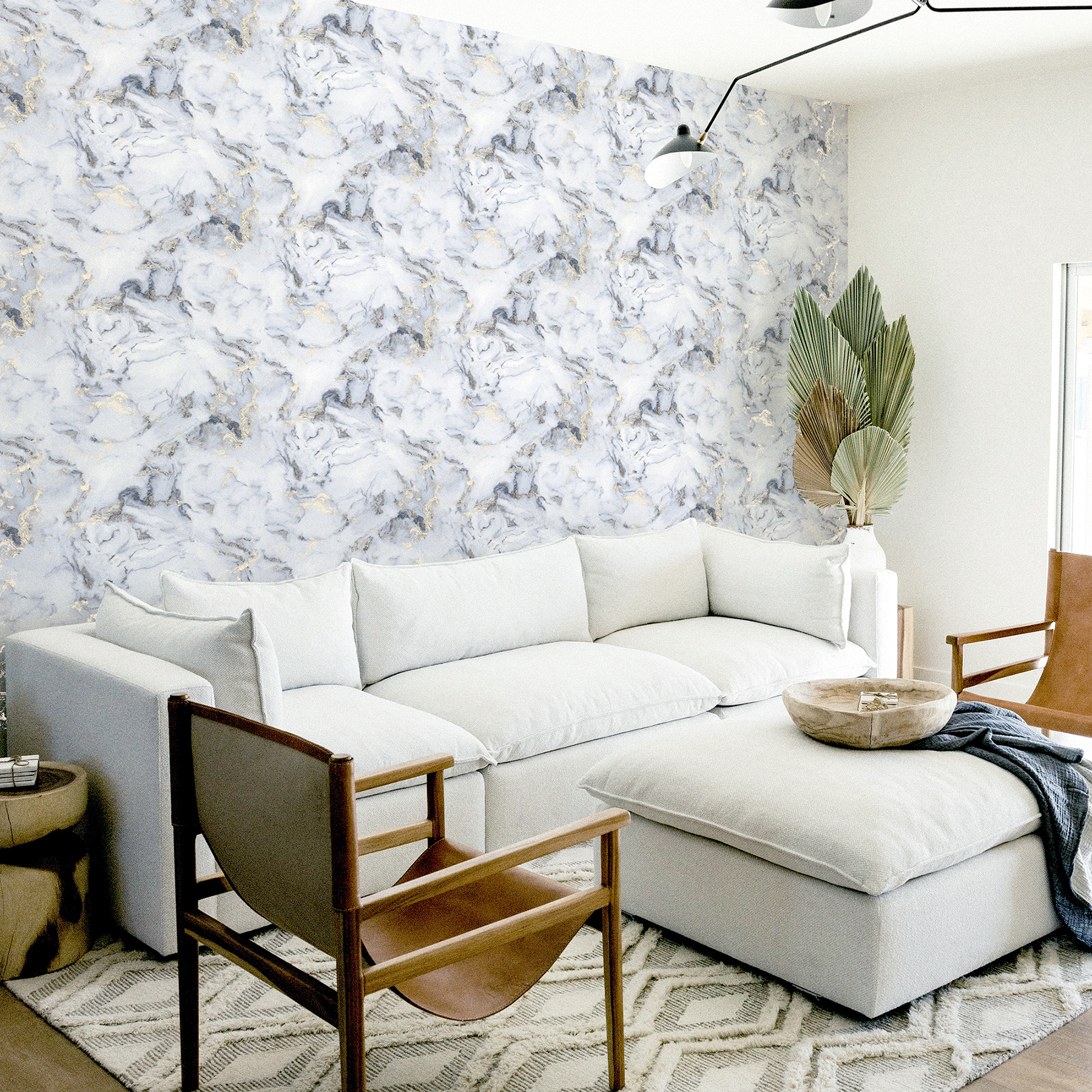 AH923001 - Merrick Grey Marble Wallpaper - by Arthouse