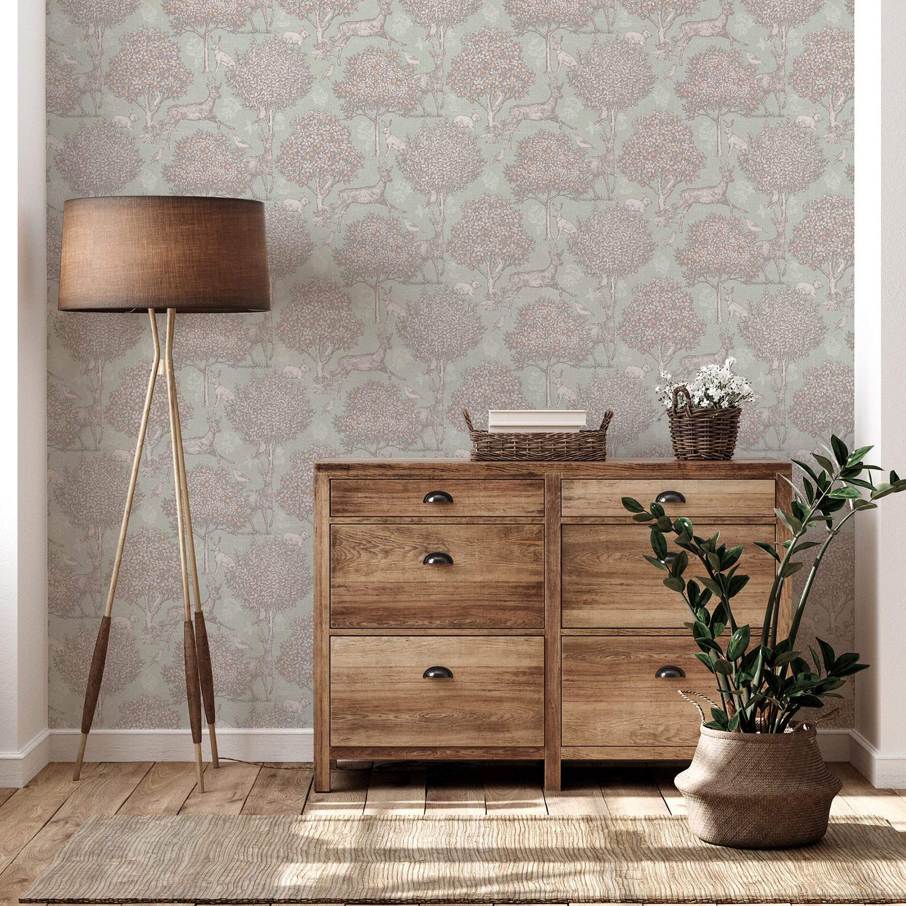 AH924606 - Edson Green Woodlands Wallpaper - by Arthouse