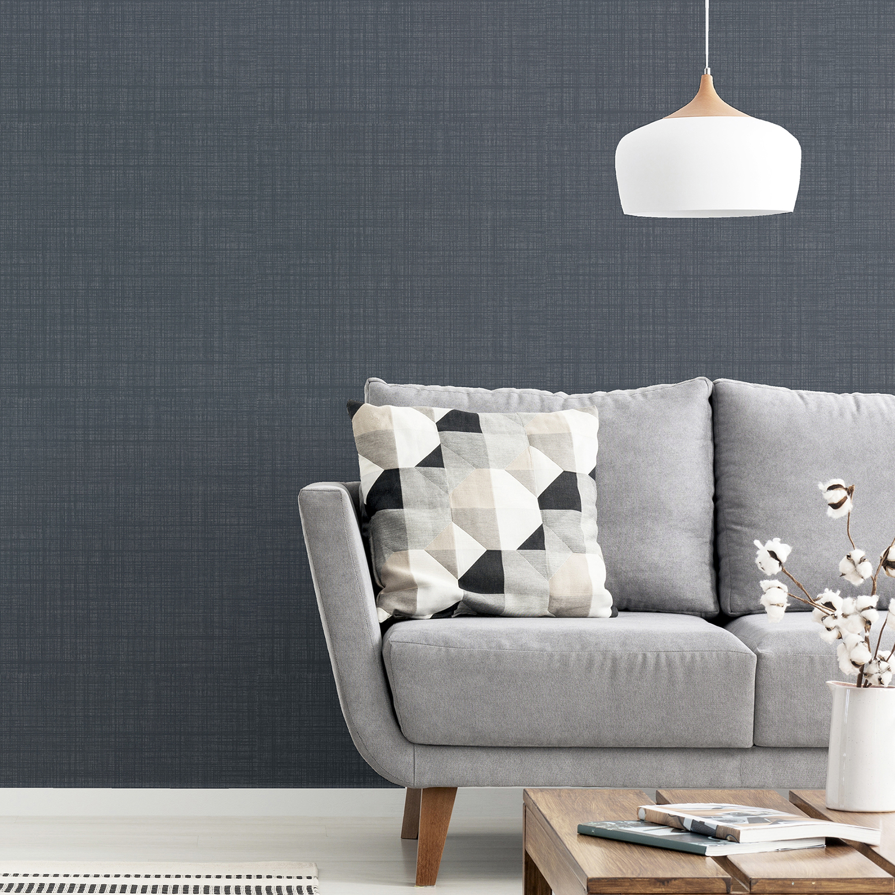 AH946006 - Rafe Grey Woven Texture Wallpaper - by Arthouse