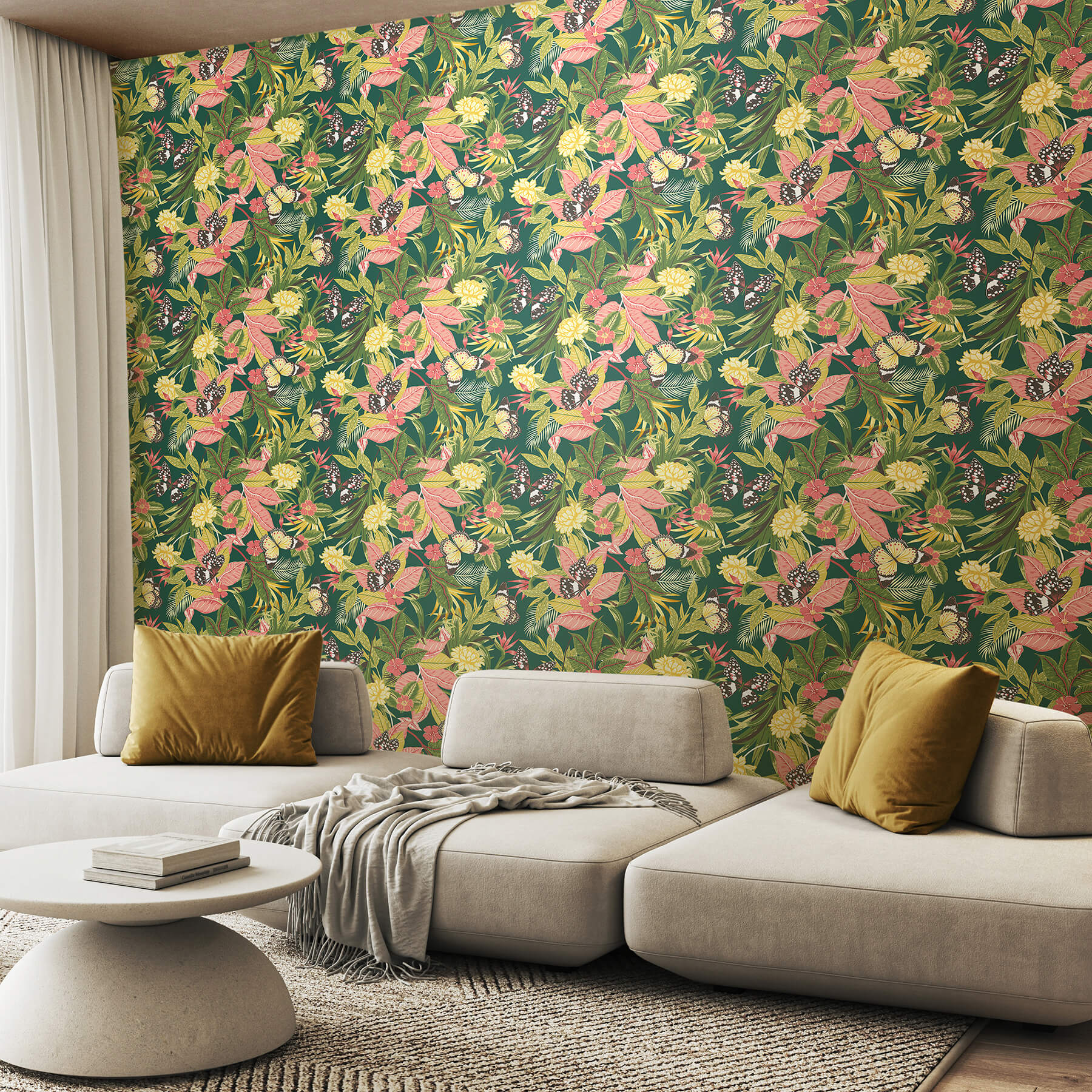 HWA1193PU - Paradise Forest Mix Peel and Stick Wallpaper - by Hoopla Walls
