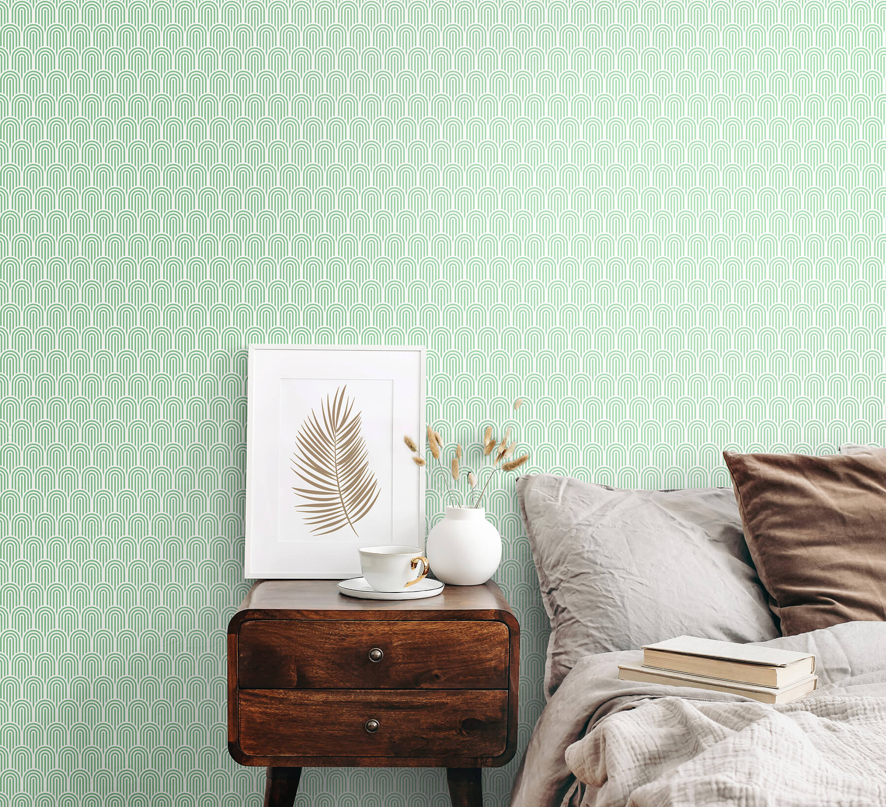 HWA1070PU - Retro Arch Mint Green Peel and Stick Wallpaper - by Hoopla ...