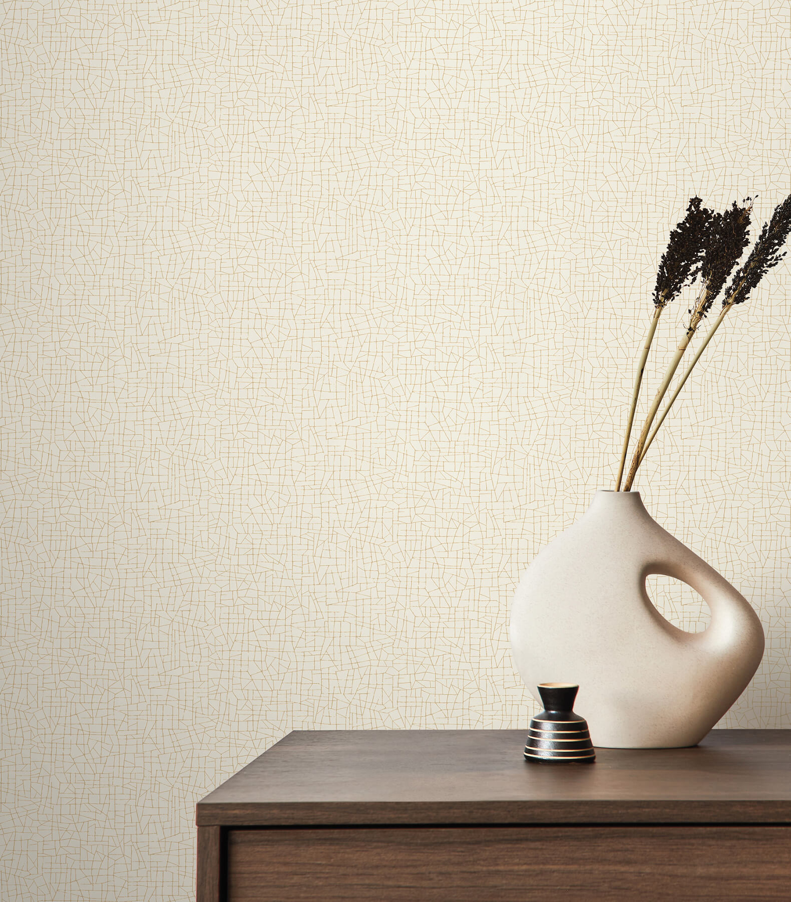 4207-5407 - Cary Ivory Faux Grasscloth Wallpaper - by Warner