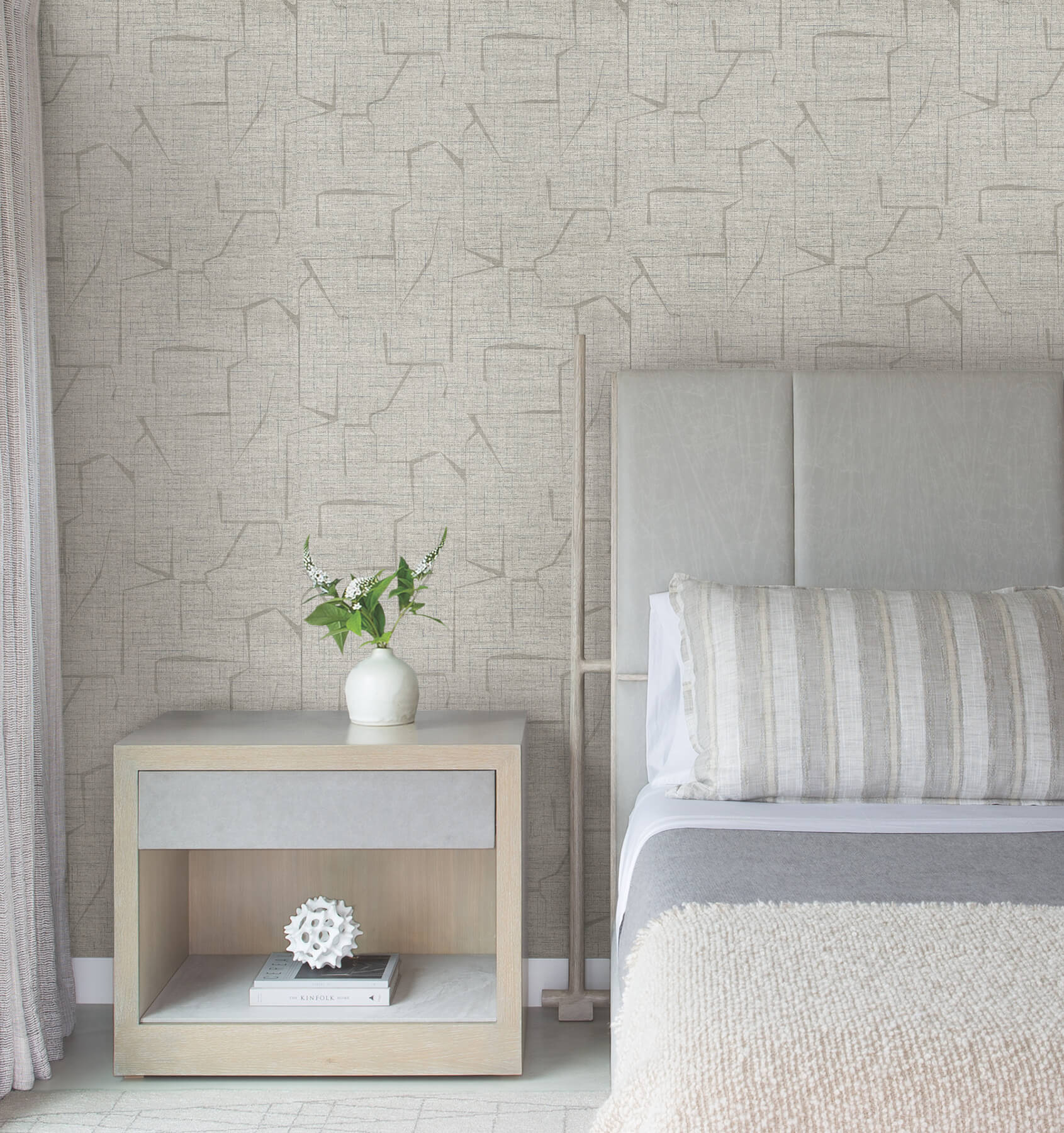 4195-5324 - Lyle Olive Abstract Geometric Wallpaper - by Warner
