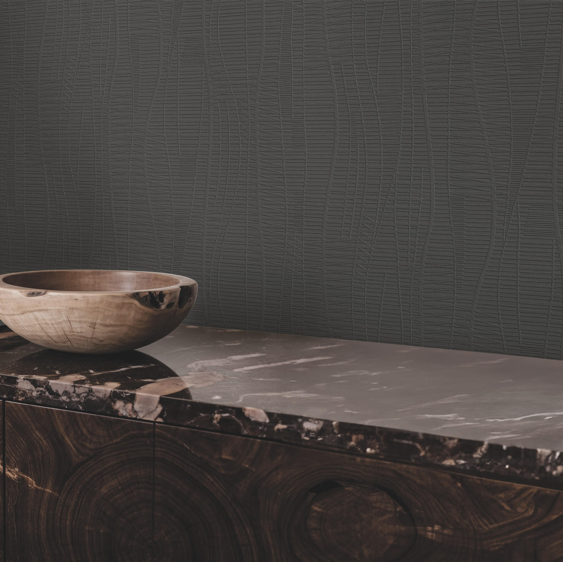 York Wallcoverings. 4207-5448 - Amir Black Embossed Wallpaper - by Warner